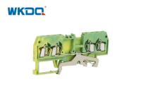 China 280-837 Spring Cage Ground Terminal Block Connectors Green Color Flaming Retarding Nylon PA66 for sale