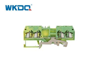 China 280-837 Spring Cage Ground Terminal Block Connectors Green Color Flaming Retarding Nylon PA66 for sale