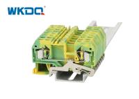 China 281-907 2 Conductors Grounding Spring Earth Terminal Blocks Screwless for Distribution Panel Nylon PA66 Green Color for sale