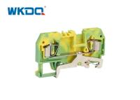 China 281-907 2 Conductors Grounding Spring Earth Terminal Blocks Screwless for Distribution Panel Nylon PA66 Green Color for sale