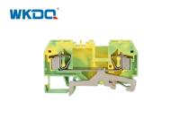 China 281-907 2 Conductors Grounding Spring Earth Terminal Blocks Screwless for Distribution Panel Nylon PA66 Green Color for sale