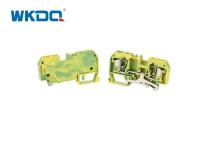 China 284-907 Protective Spring Clamp PA66 Terminal Block Tin Plated Brass Body Front Entry DIN Rail Green Color for sale