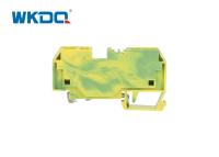 China 284-907 Protective Spring Clamp PA66 Terminal Block Tin Plated Brass Body Front Entry DIN Rail Green Color for sale