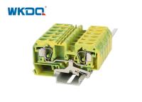 China 284-907 Protective Spring Clamp PA66 Terminal Block Tin Plated Brass Body Front Entry DIN Rail Green Color for sale
