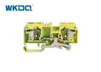 China 284-907 Protective Spring Clamp PA66 Terminal Block Tin Plated Brass Body Front Entry DIN Rail Green Color for sale