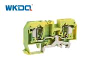 China 284-907 Protective Spring Clamp PA66 Terminal Block Tin Plated Brass Body Front Entry DIN Rail Green Color for sale