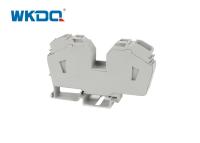 China 285-635 Red Copper Two Conductor Spring Clamp Terminal Block Installation Side And Center Marking for sale