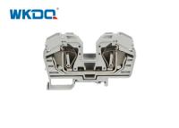 China 285-635 Red Copper Two Conductor Spring Clamp Terminal Block Installation Side And Center Marking for sale