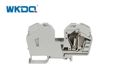 China 285-635 Red Copper Two Conductor Spring Clamp Terminal Block Installation Side And Center Marking for sale