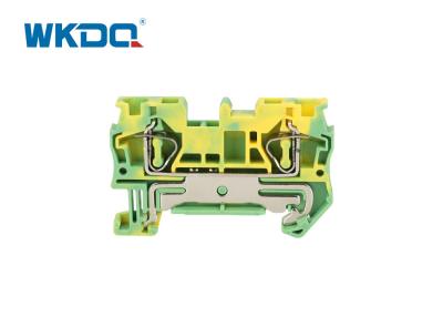 China JST 4-PE  Spring Terminal Block Connector Green Color 800V/41A 4mm Cross Section for sale