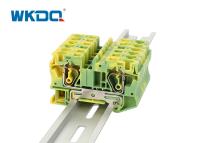 China JST 6-PE Universal Din Rail Power Distribution Block , Spring Loaded Wire Connector PE Ground for sale