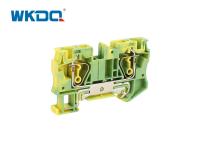 China JST 6-PE Universal Din Rail Power Distribution Block , Spring Loaded Wire Connector PE Ground for sale