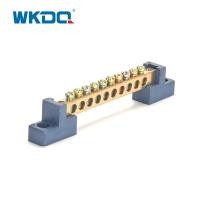 China Netural Terminal Bus Bar Blue Terminal Block With Holder For Home Appliances for sale