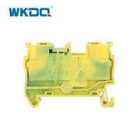 China JPT 2.5-PE Push Fit Grounding Terminal Block Connector 31A Rated Current 24-12 AWG Conductor Size Green and Yellow for sale