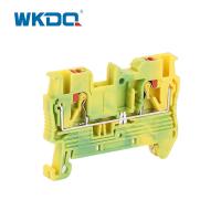 China JPT 2.5-PE Push Fit Grounding Terminal Block Connector 31A Rated Current 24-12 AWG Conductor Size Green and Yellow for sale