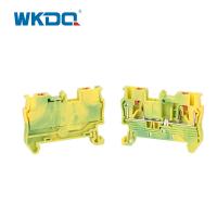 China JPT 2.5-PE Push Fit Grounding Terminal Block Connector 31A Rated Current 24-12 AWG Conductor Size Green and Yellow for sale
