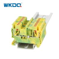 China JPT 2.5-PE Push Fit Grounding Terminal Block Connector 31A Rated Current 24-12 AWG Conductor Size Green and Yellow for sale