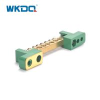 China Green Terminal Bus Bar Screw Connection Electrical Ground Terminal Block With Holder for sale