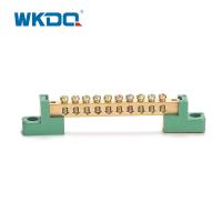 China Green Terminal Bus Bar Screw Connection Electrical Ground Terminal Block With Holder for sale
