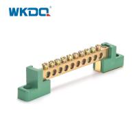 China Green Terminal Bus Bar Screw Connection Electrical Ground Terminal Block With Holder for sale