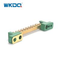 China Green Terminal Bus Bar Screw Connection Electrical Ground Terminal Block With Holder for sale