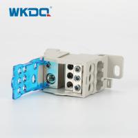 China Din Rail UKK 125A Unipolar Mini Electrical Power Distribution Terminal Block , Screw Connector Block In Blue and Grey for sale