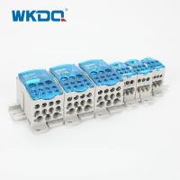 China Din Rail UKK 125A Unipolar Mini Electrical Power Distribution Terminal Block , Screw Connector Block In Blue and Grey for sale