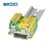 China Yellow Green Conductor Protect Grounding Terminal Blocks Flame Resistant Nylon for sale