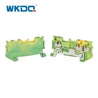 China Multi - Conductor Small Wire Terminal Block Yellow and Green Electrical Connector Blocks for sale