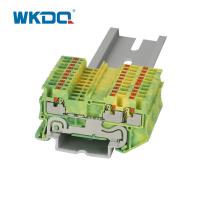 China Multi - Conductor Small Wire Terminal Block Yellow and Green Electrical Connector Blocks for sale