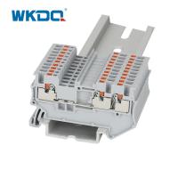 China Feed Through Wire Electrical Terminal Block 1.5mm 1 Input 2 Output Push In Terminals for sale