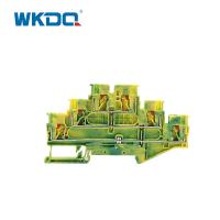 China Push In DIN Rail PE Triple Level Ground Terminal Block Flame Resistant for sale