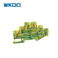 China Push In DIN Rail PE Triple Level Ground Terminal Block Flame Resistant for sale