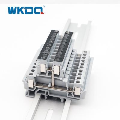 China 35mm Screw Type Din Rail 2 Level Terminal Block With Equipotential Bonder for sale