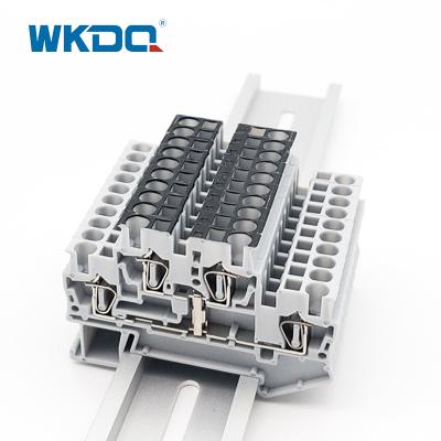 China JSTTB 2.5-PV 2 Layer Spring Clamp Terminal Block Din Rail 4 Conductors for sale