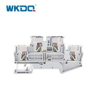 China JPTTB 4 - PV Din Rail Feed Through Terminal Block 2 Level With Equipotential Bonder for sale