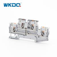 China JPTTB 4 - PV Din Rail Feed Through Terminal Block 2 Level With Equipotential Bonder for sale