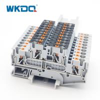 China JPTTB 4 - PV Din Rail Feed Through Terminal Block 2 Level With Equipotential Bonder for sale