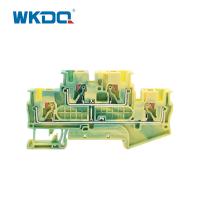 China JPTTB 4 - PE 2 Layer Push In Ground Terminal Block  Din Rail 4 Contacts for sale