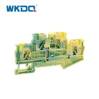 China JPTTB 4 - PE 2 Layer Push In Ground Terminal Block  Din Rail 4 Contacts for sale