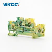 China JPTTB 4 - PE 2 Layer Push In Ground Terminal Block  Din Rail 4 Contacts for sale