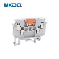 China 16A Din Rail Screw Type Knife Disconnect Terminal Block 4 Conducts 4 Mm² 690V for sale