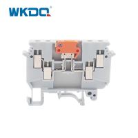 China 16A Din Rail Screw Type Knife Disconnect Terminal Block 4 Conducts 4 Mm² 690V for sale