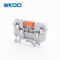 China 16A Din Rail Screw Type Knife Disconnect Terminal Block 4 Conducts 4 Mm² 690V for sale