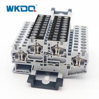 China 4 Mm2 Spring Cage Terminal Block 2 Level Din Rail Mounted With Equipotential Bonder for sale