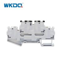 China 4 Mm2 Spring Cage Terminal Block 2 Level Din Rail Mounted With Equipotential Bonder for sale