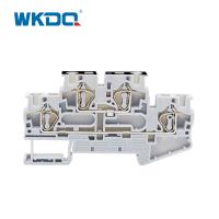 China 4 Mm2 Spring Cage Terminal Block 2 Level Din Rail Mounted With Equipotential Bonder for sale