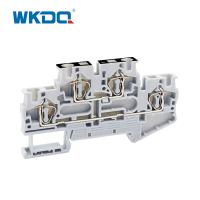 China 4 Mm2 Spring Cage Terminal Block 2 Level Din Rail Mounted With Equipotential Bonder for sale