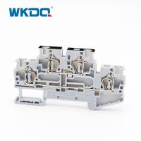 China 4 Mm2 Spring Cage Terminal Block 2 Level Din Rail Mounted With Equipotential Bonder for sale