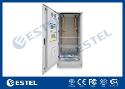 China Rainproof Dust-proof Thermostatic Outdoor Telecom Cabinet With Air To Air Heat Exchanger, Cable Entry, Grounding Bar for sale